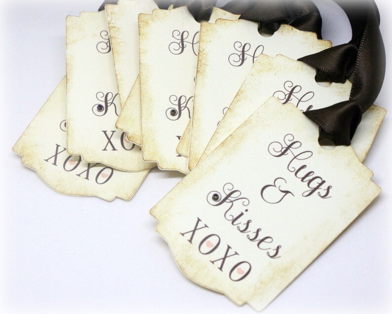Valentine's Day Tags (double Layered) - Hugs and Kisses - Vintage Style ...