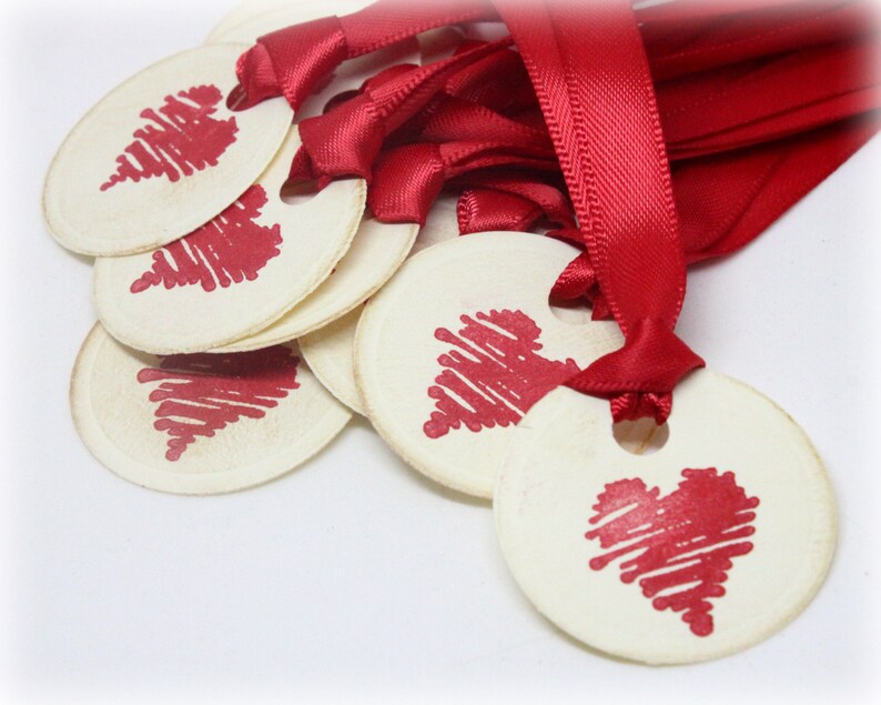 Valentine's Day Tags (double Layered) - Heart Gift Tags - Wedding Tags ...