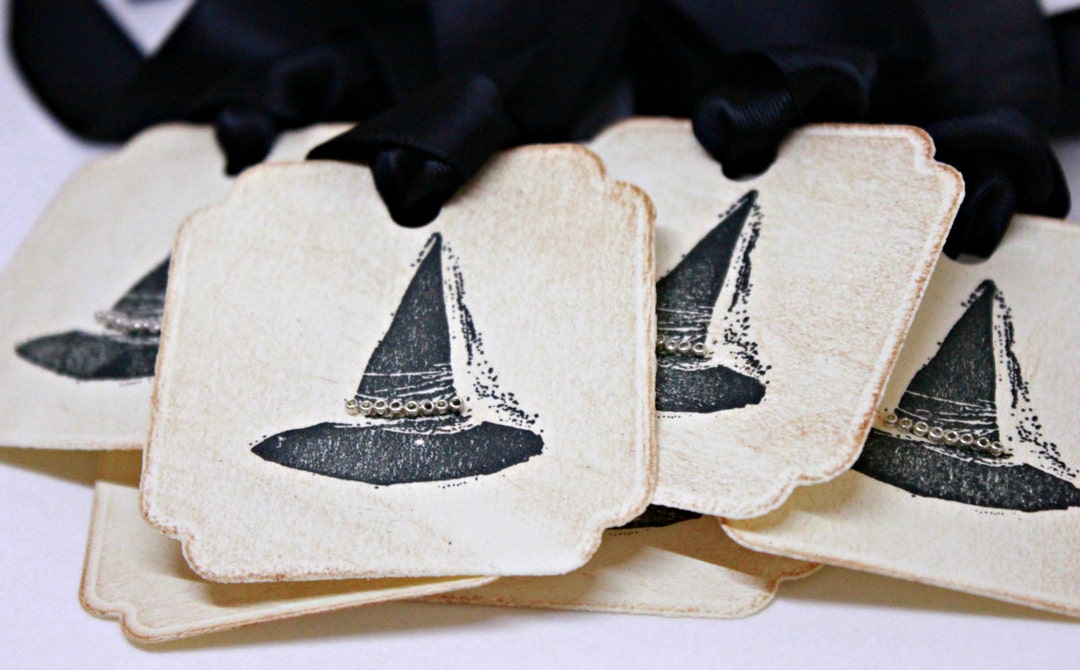 Halloween Gift Tags (double Layered) - Witch Hat Tags - Vintage ...