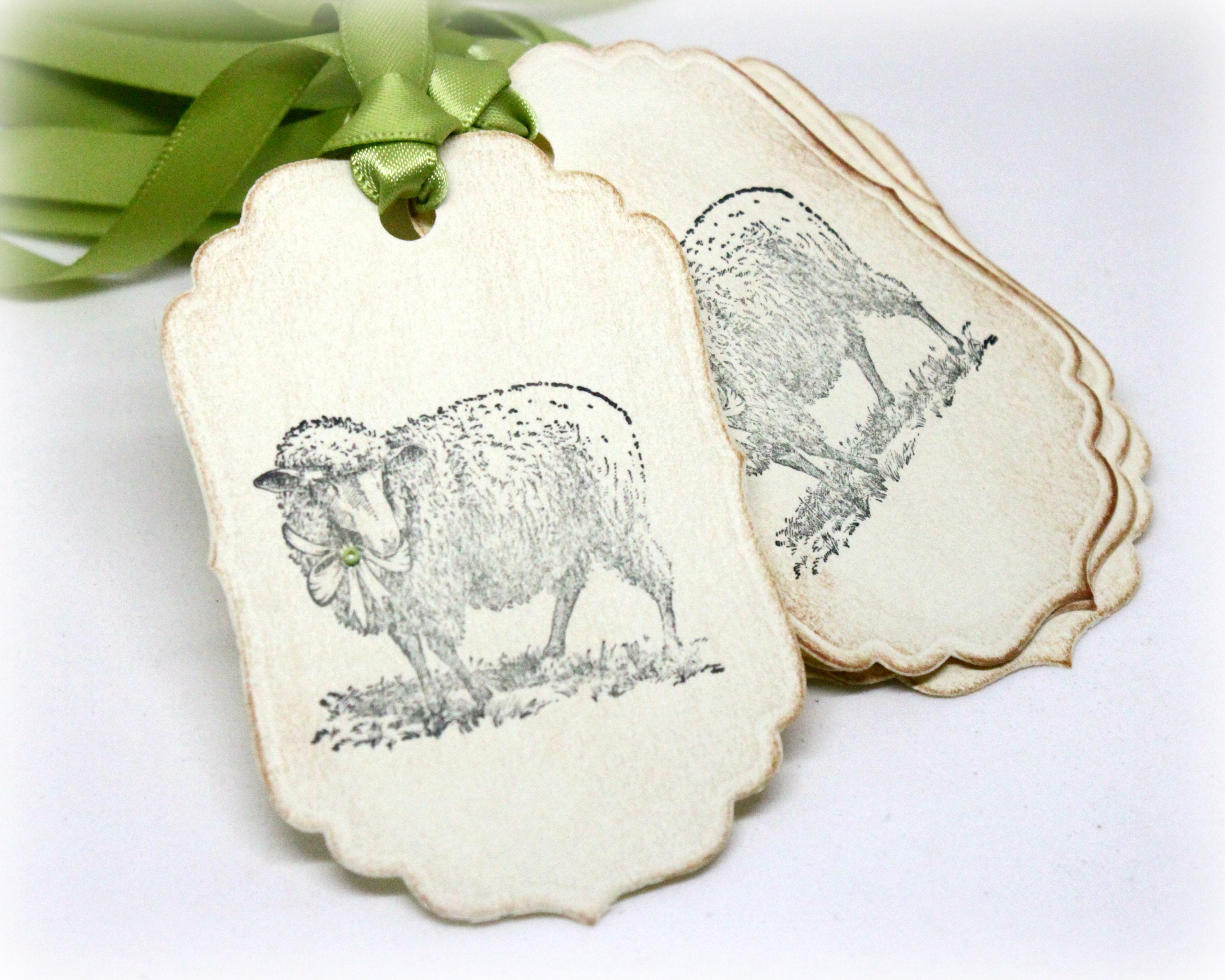 Easter Gift Tags Double Layered Handmade Lamb Hang Tags | Etsy