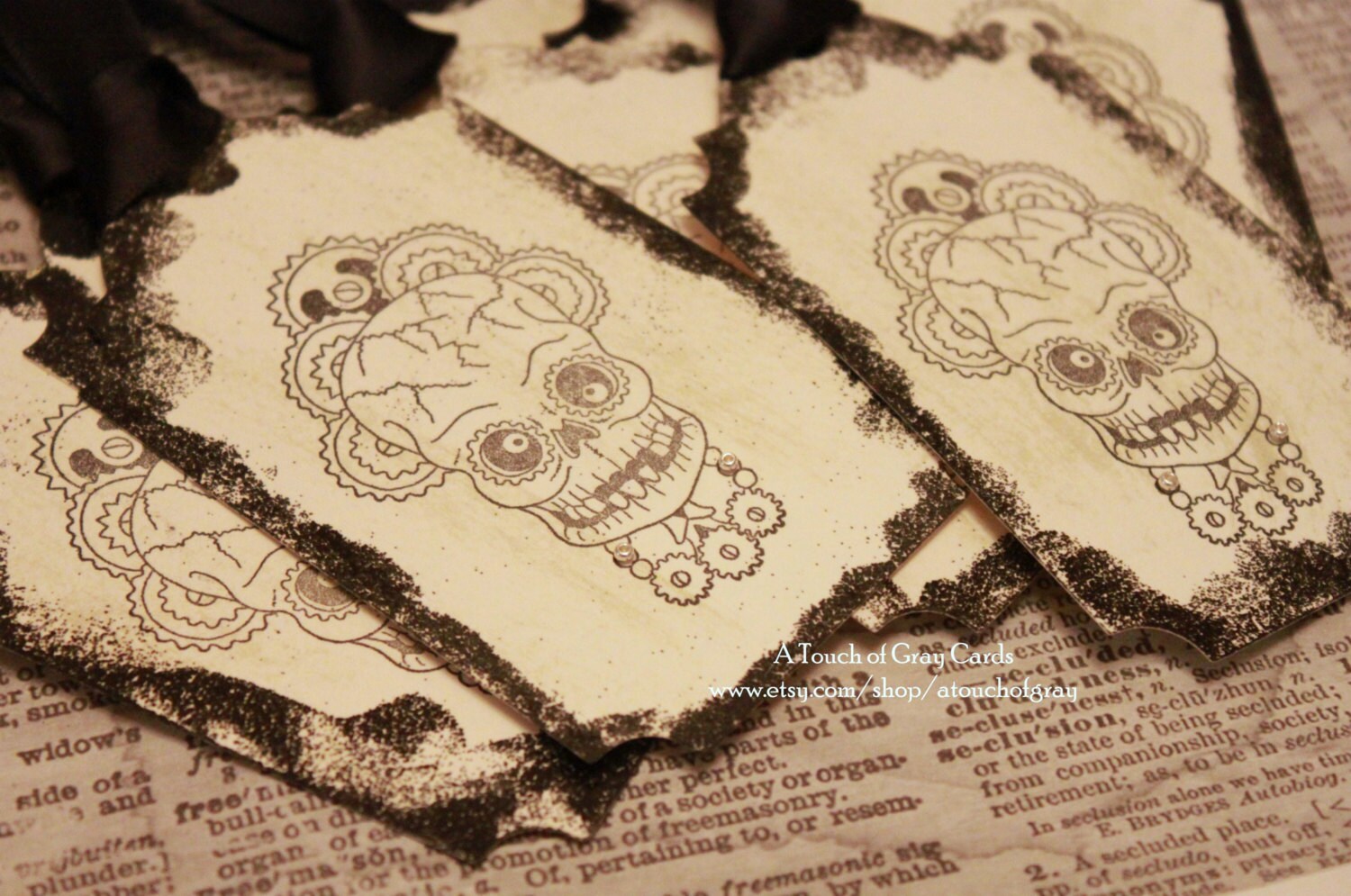 Halloween Gift Tags Day of the Dead Gift Tags double - Etsy