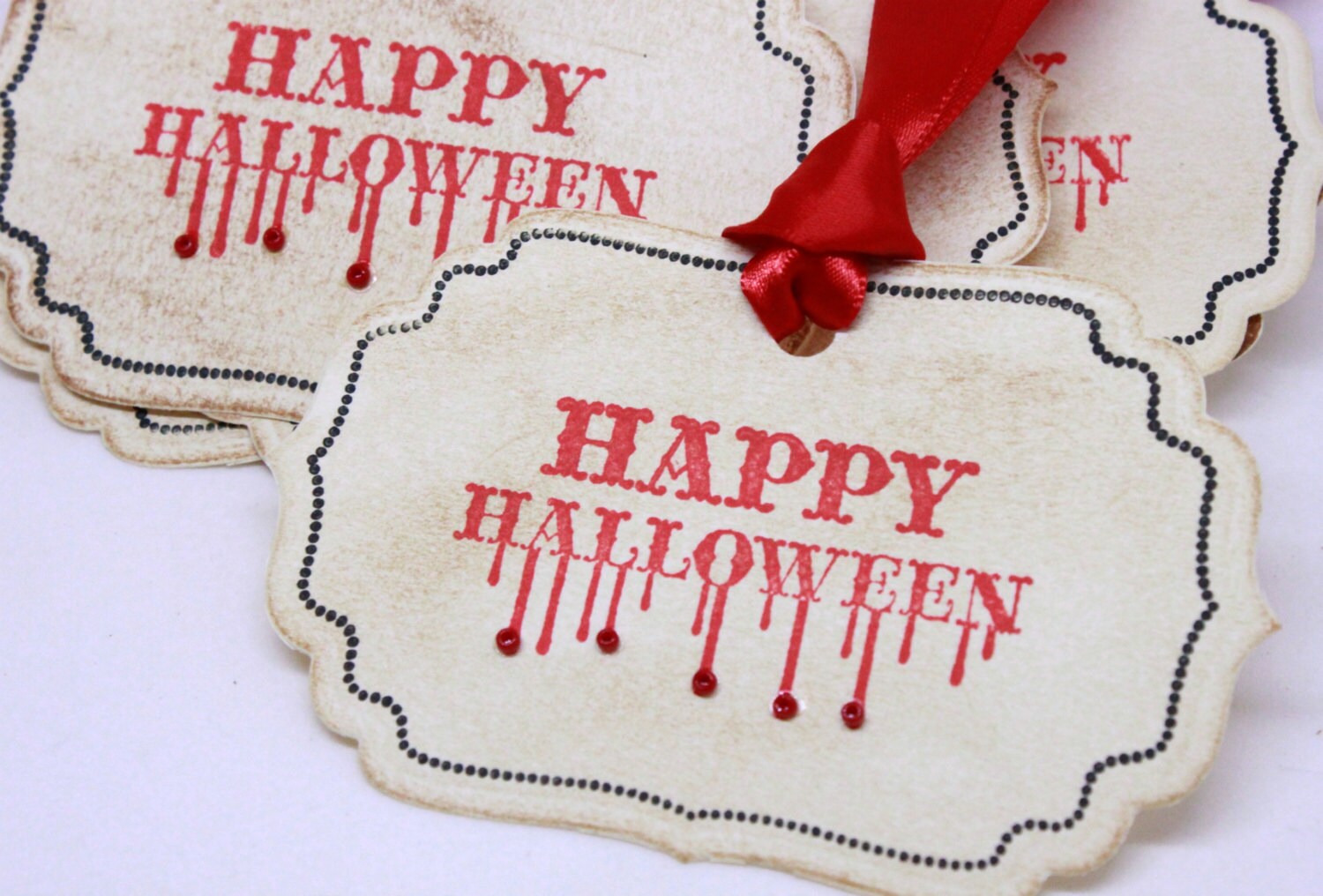 Halloween Gift Tags Double Layered Happy Halloween Gift | Etsy