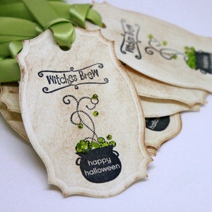 Halloween Gift Tags (double Layered) - Witch's Brew - Cauldron Gift ...