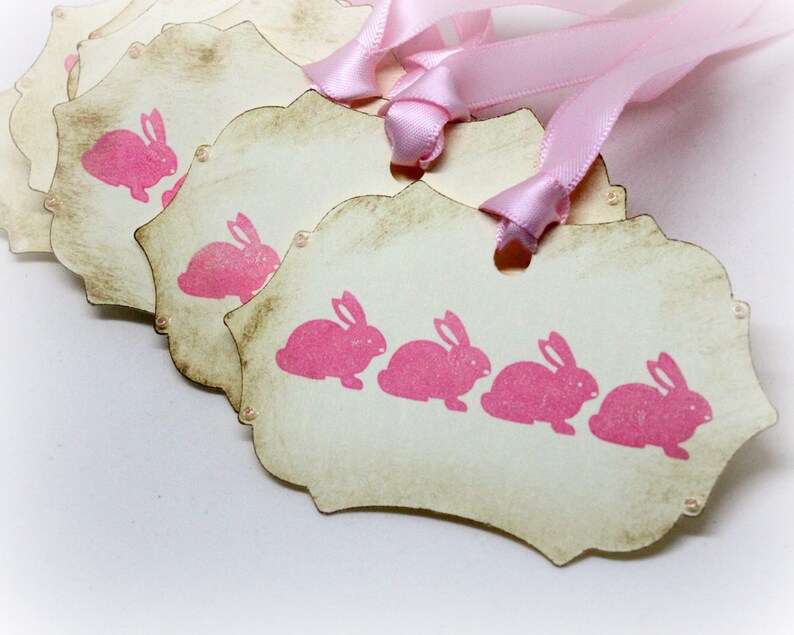 Easter Gift Tags double Layered Handmade Rabbit Hang Tags - Etsy