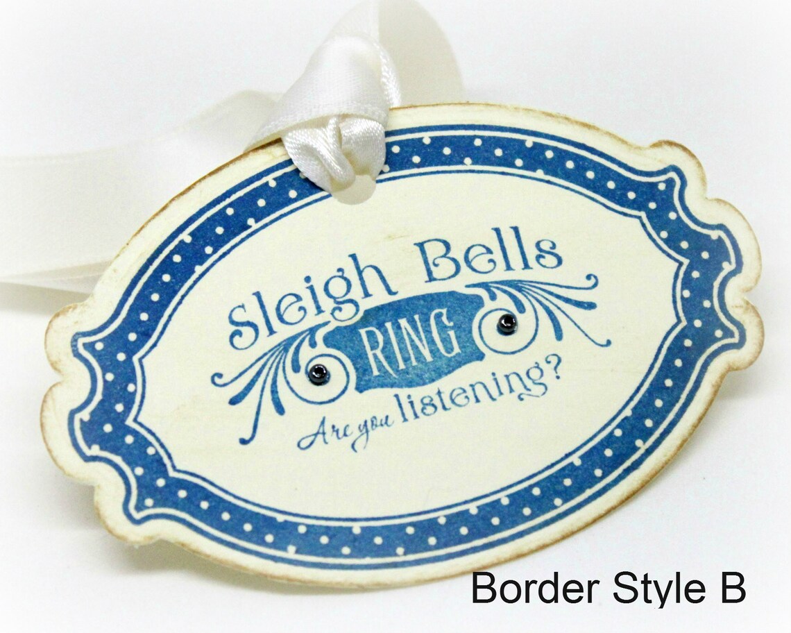Christmas Gift Tags (doubled Layered) - Sleigh Bells - Vintage Winter ...