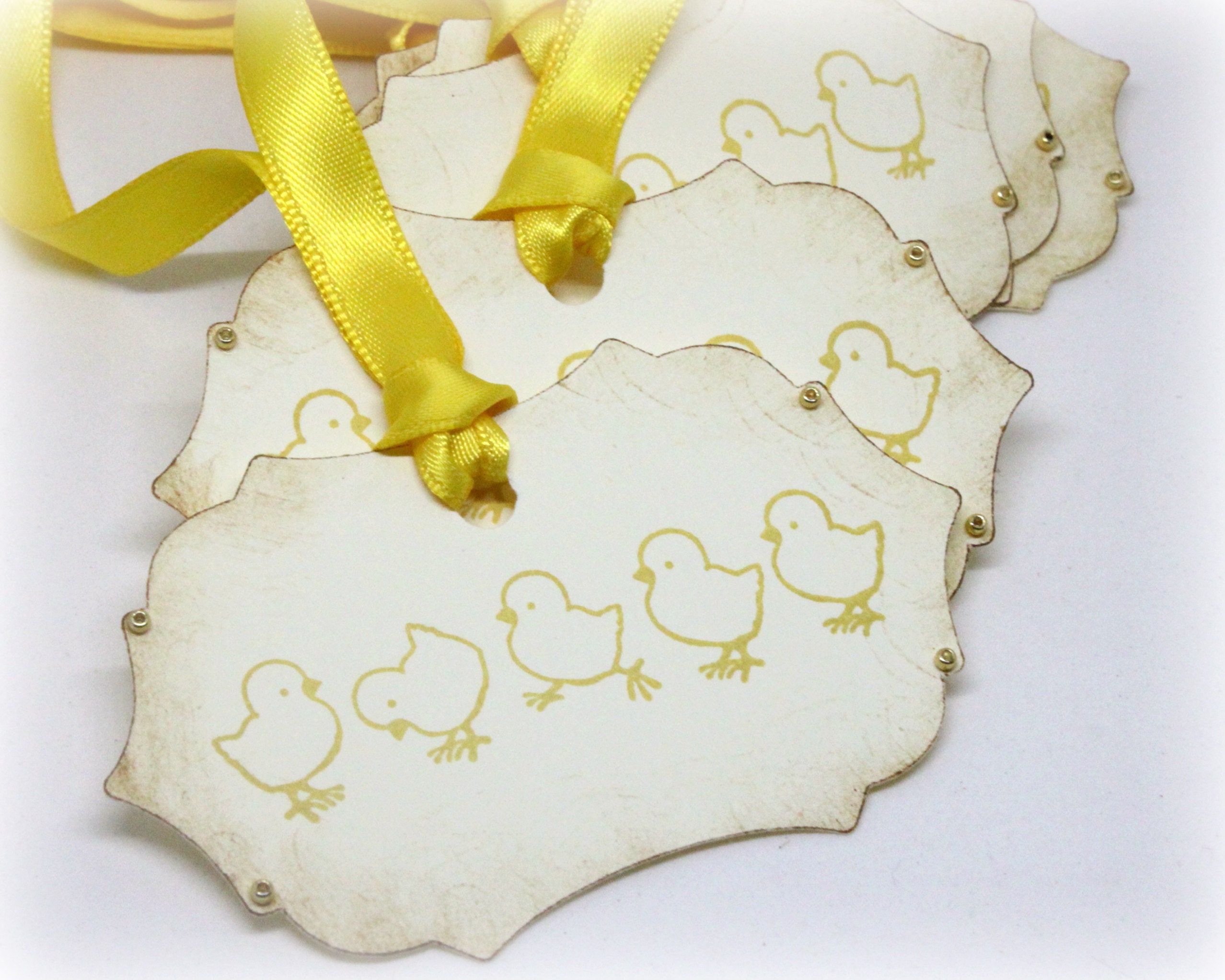 Easter Gift Tags (double Layered) - Handmade Baby Chick Hang Tags ...