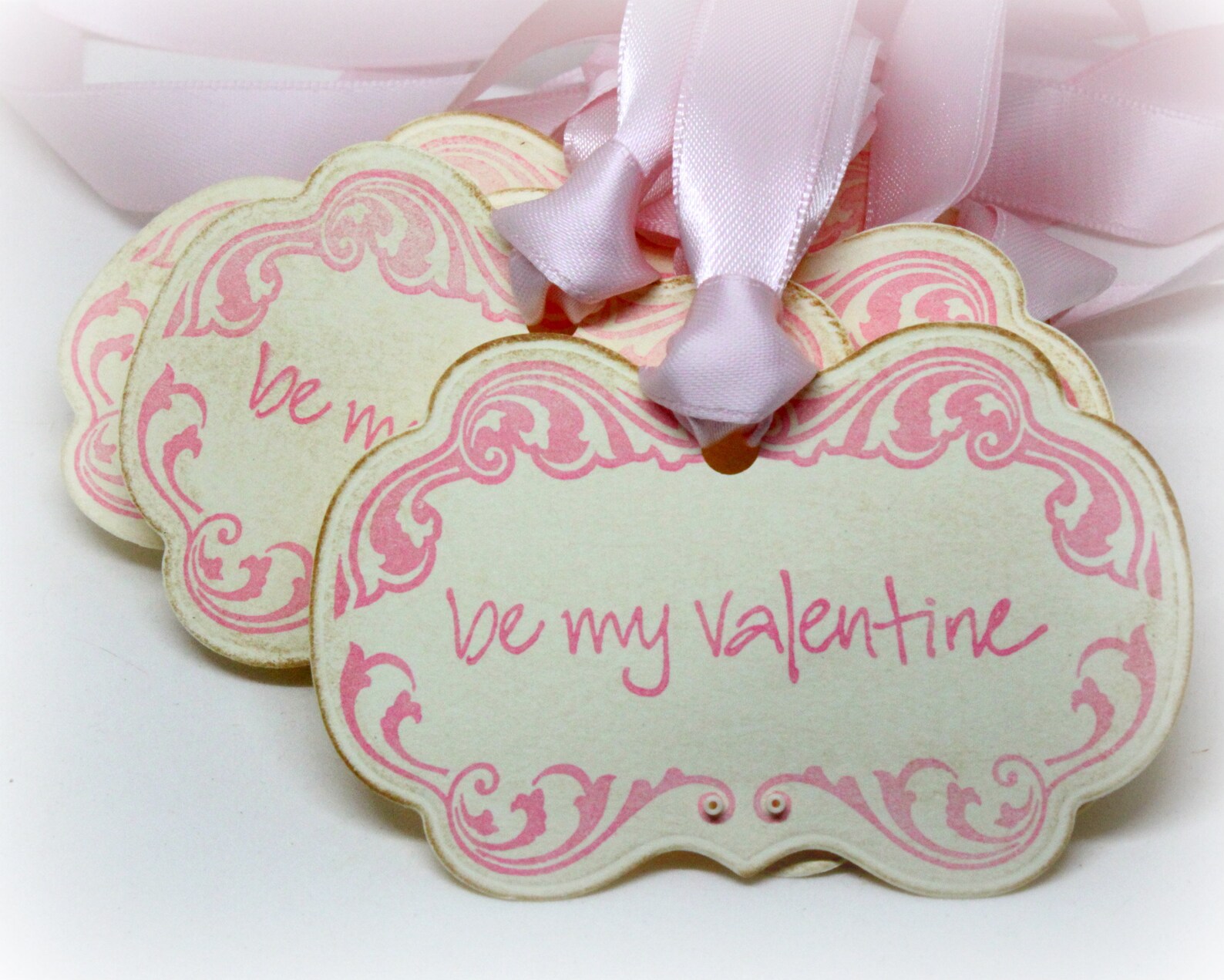Valentine's Day Tags (double Layered) - Be My Valentine - Handmade ...
