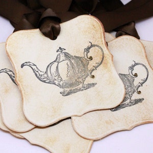 Vintage Inspired Tea Pot Tags Accented With Beads (double Layered ...