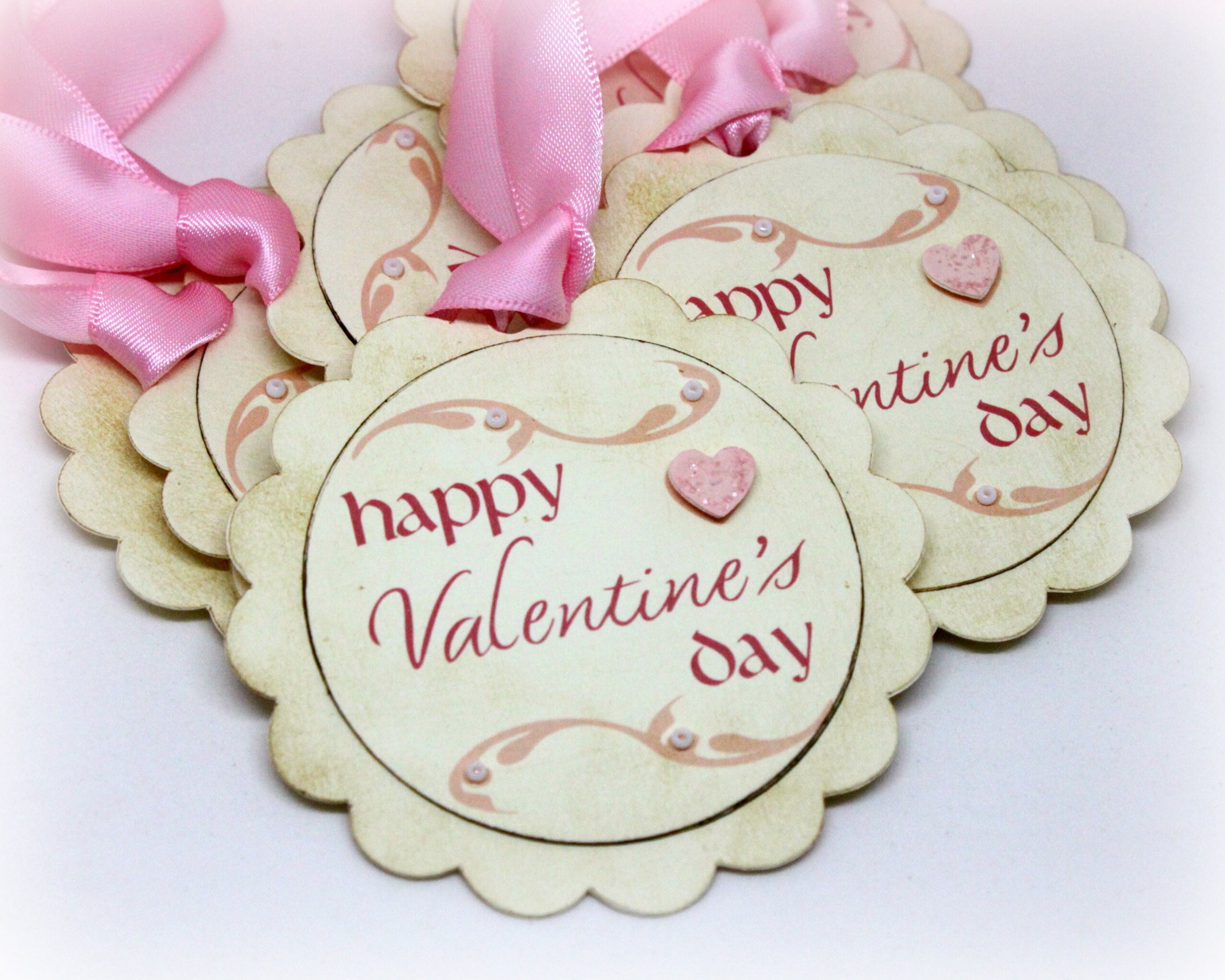 Valentine's Day Tags tripled Layered Happy - Etsy