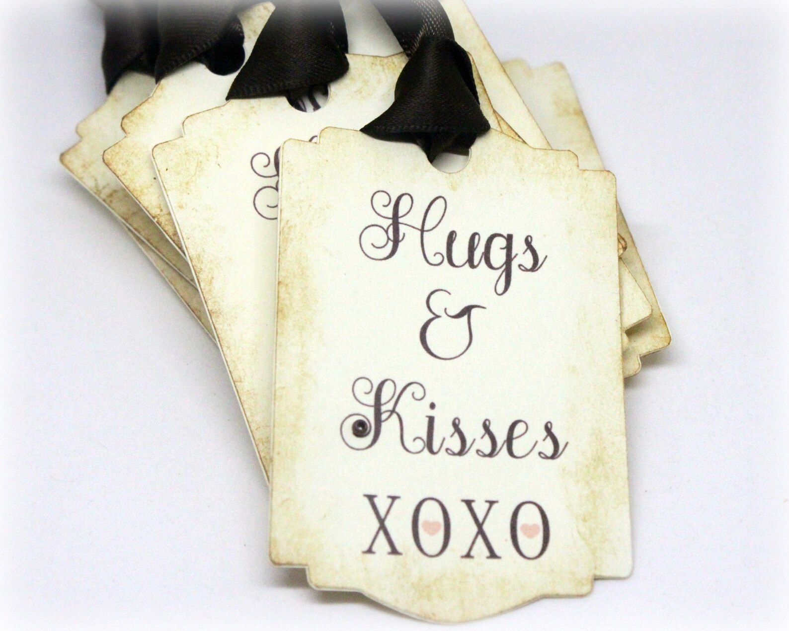 Valentine's Day Tags (double Layered) - Hugs and Kisses - Vintage Style ...