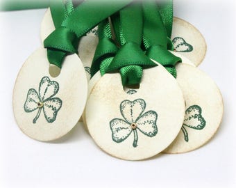 Shamrock Clover Tags Round Gift Tags Set of 10 - Etsy