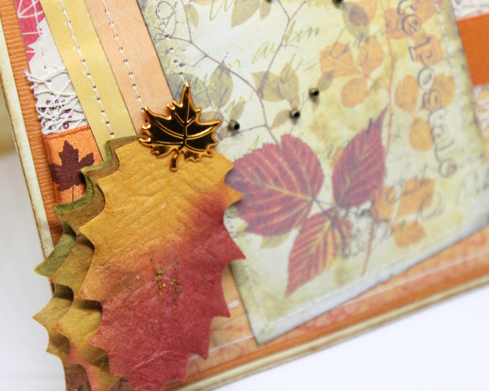 Handmade Thanksgiving Card - Rustic Fall Leaf Card - Blank Card ...