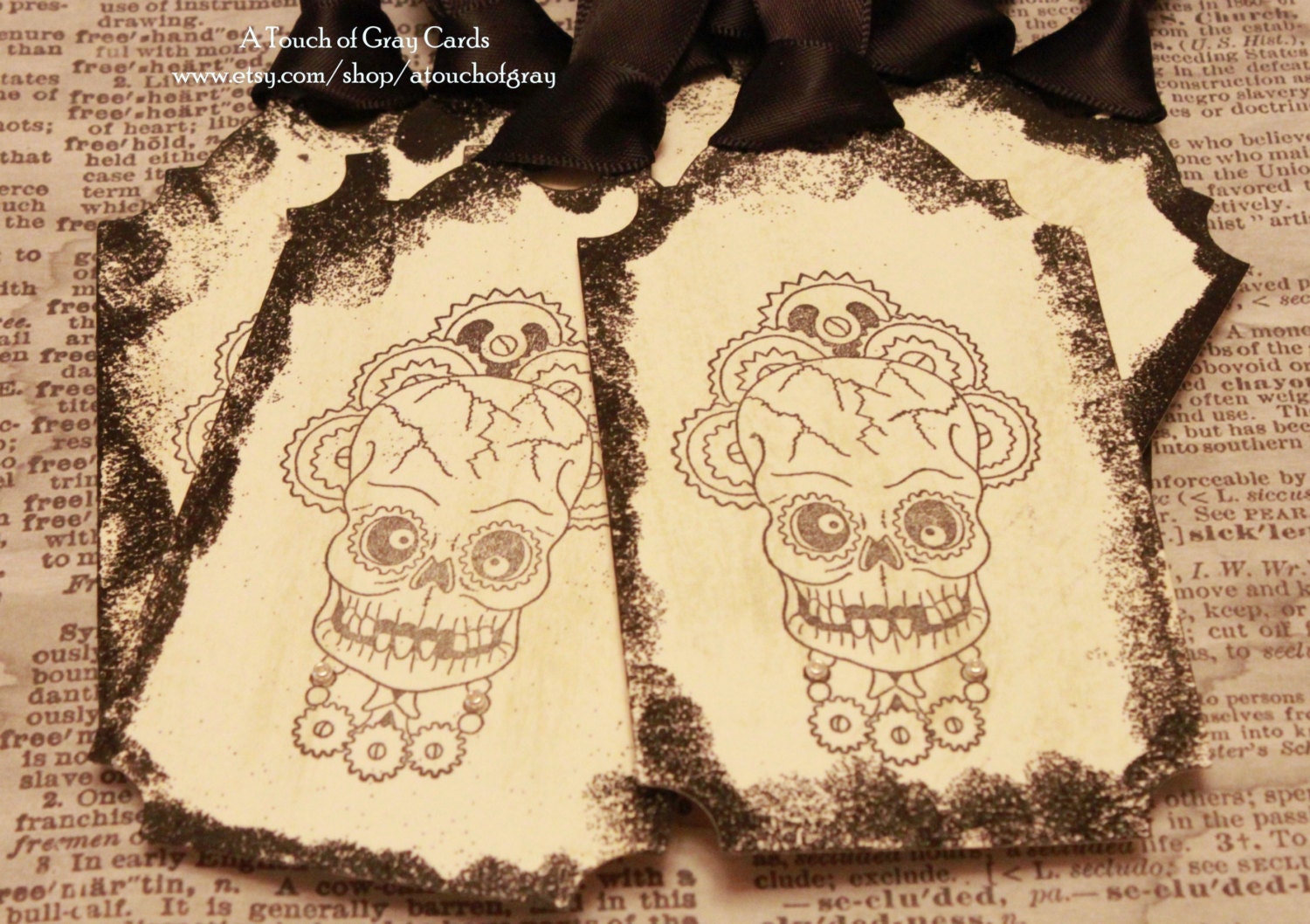 Halloween Gift Tags Day of the Dead Gift Tags double - Etsy