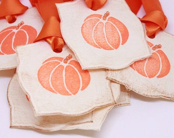 Halloween Gift Tags double Layered Primitive Pumpkin Treat - Etsy