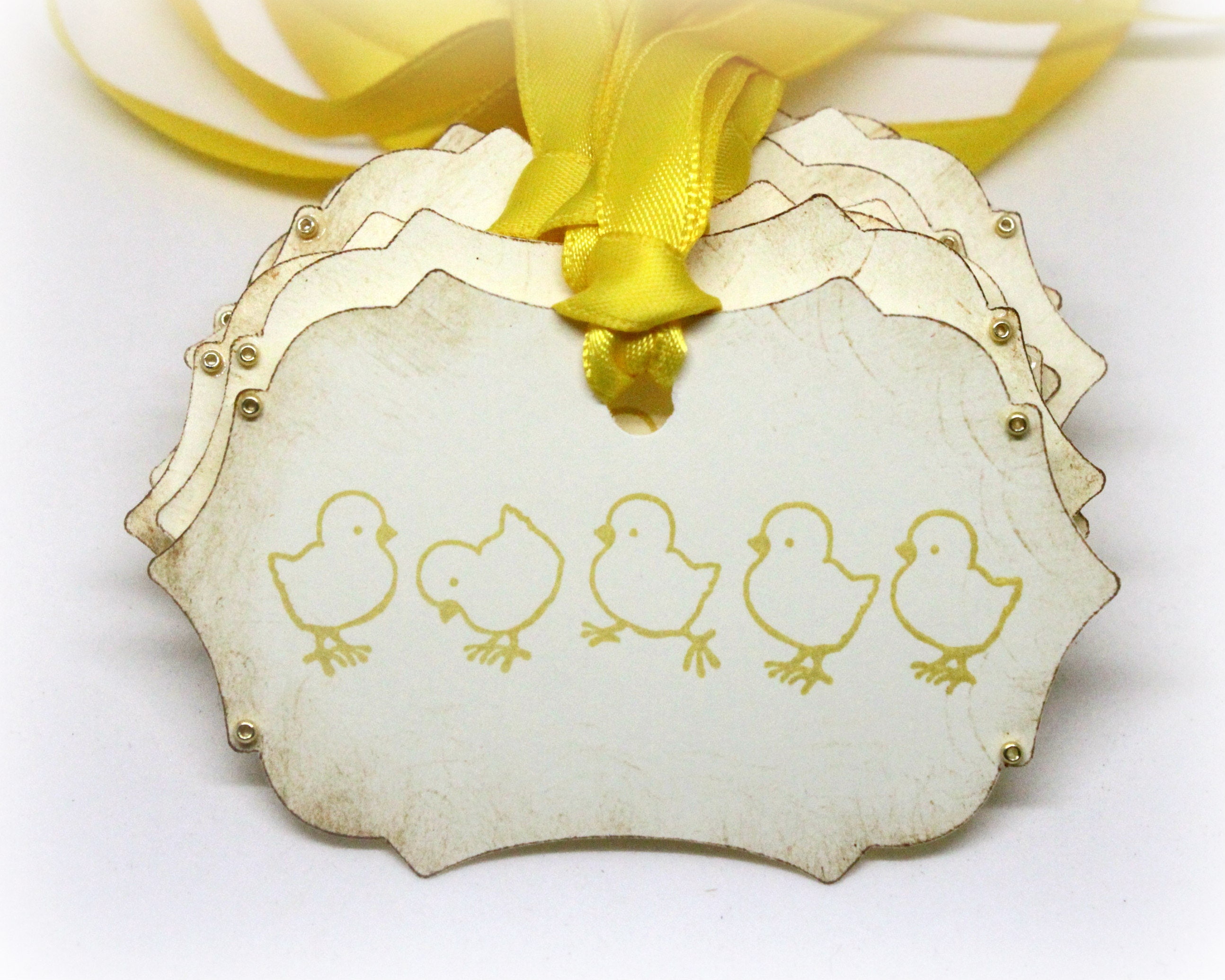 Easter Gift Tags (double Layered) - Handmade Baby Chick Hang Tags ...