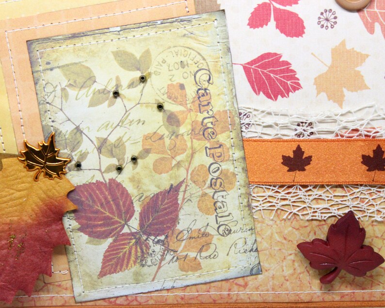 Handmade Thanksgiving Card Rustic Fall Leaf Card Blank Card Rustic Card ...