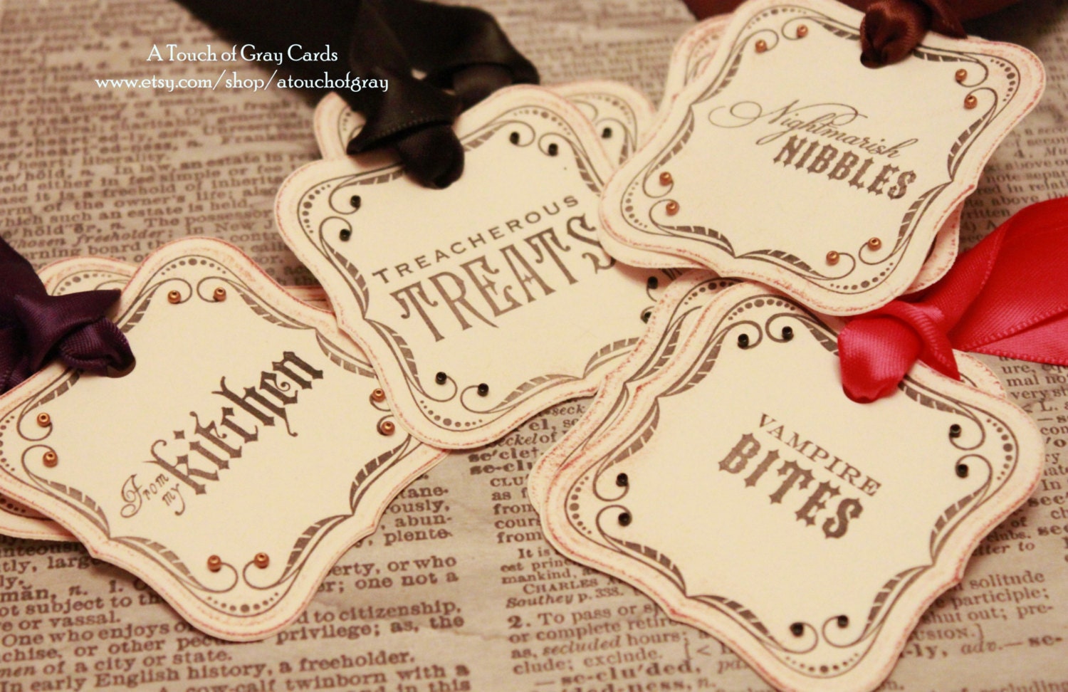 Halloween Gift Tags double Layered Halloween Food Label - Etsy