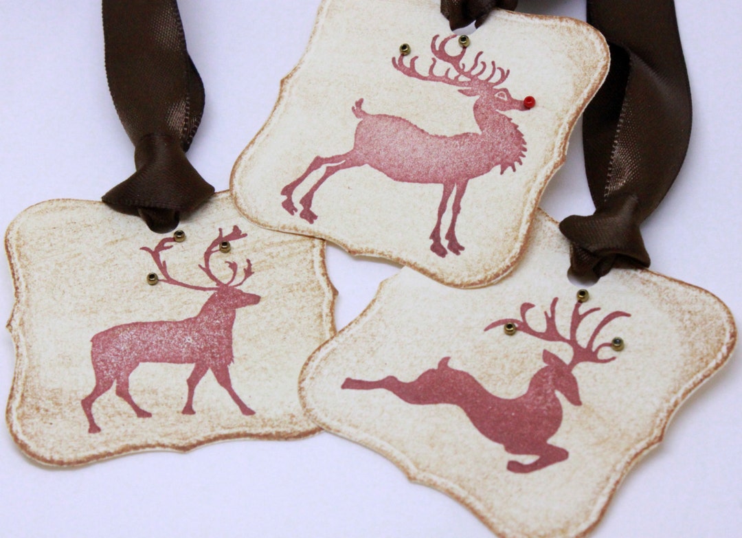 Christmas Tags (doubled Layered) - Reindeer Gift Tags Deer Gift Tags ...