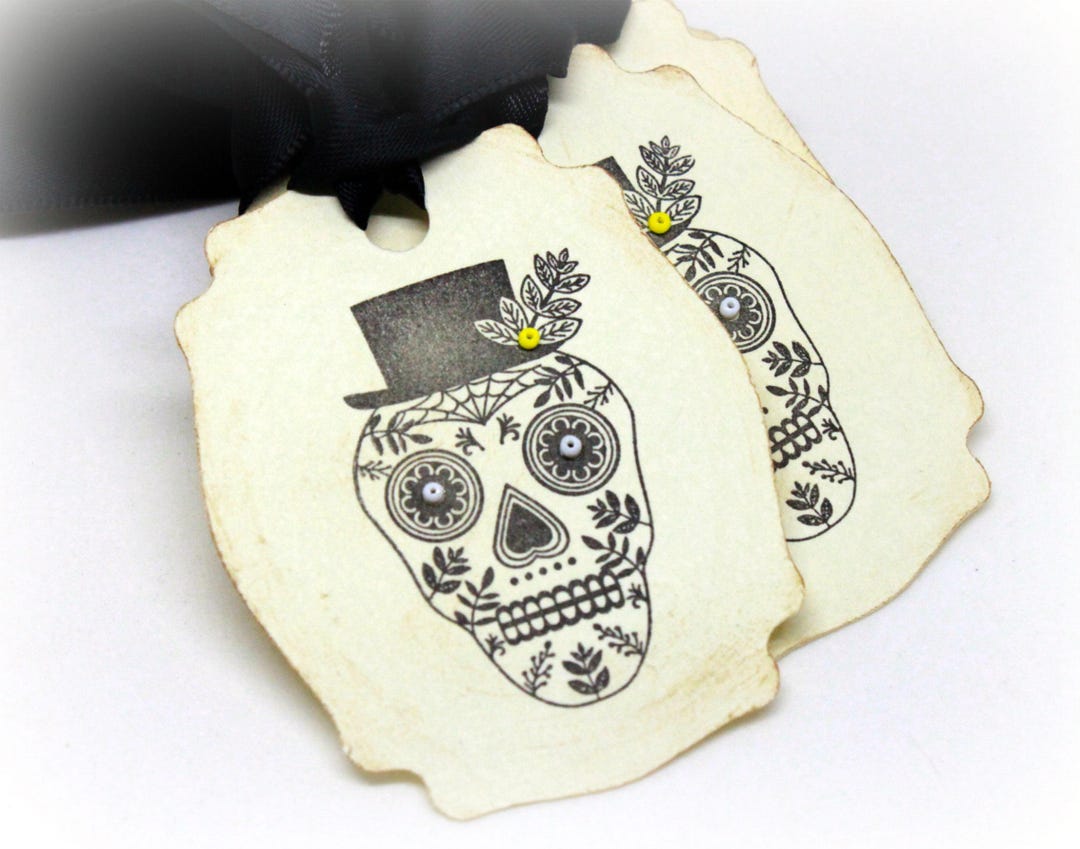 Halloween Gift Tags double Layered Dia De Los Muertos Tags Day of the ...