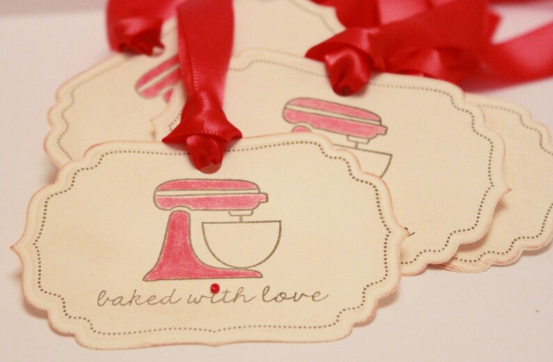 Baked With Love Food Label Tags double Layered Vintage - Etsy