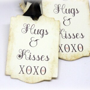 Valentine's Day Tags (double Layered) - Hugs and Kisses - Vintage Style ...