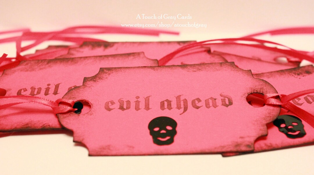 Halloween Gift Tags Evil Ahead - Handmade Halloween Gift Tags (set of ...