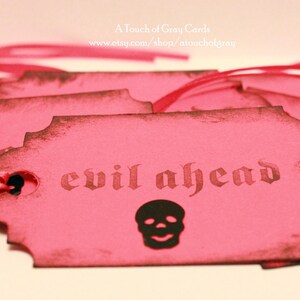 Halloween Gift Tags Evil Ahead - Handmade Halloween Gift Tags (set of ...