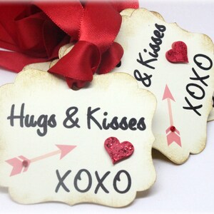 Valentine's Day Tags (double Layered) - Hugs and Kisses - Vintage Style ...