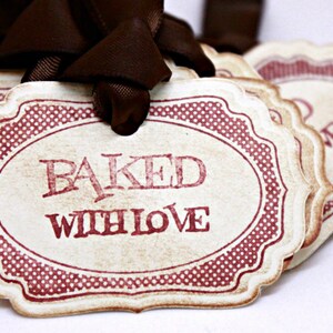 Baked With Love Food Label Tags (double Layered) - Vintage Food Label ...