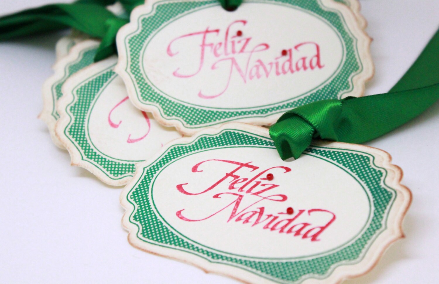 Christmas Tags doubled Layered Feliz Navidad Tags - Etsy