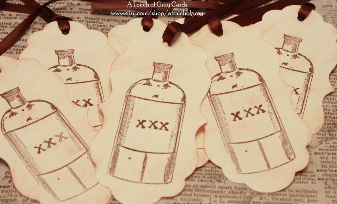 Halloween Gift Tags (double Layered) - Poison Bottle Tags - Vintage ...