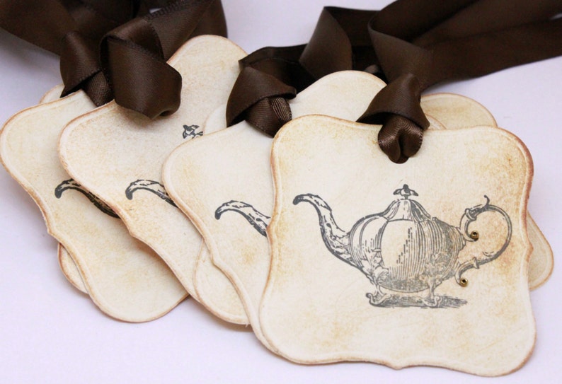 Vintage Inspired Tea Pot Tags Accented With Beads (double Layered ...
