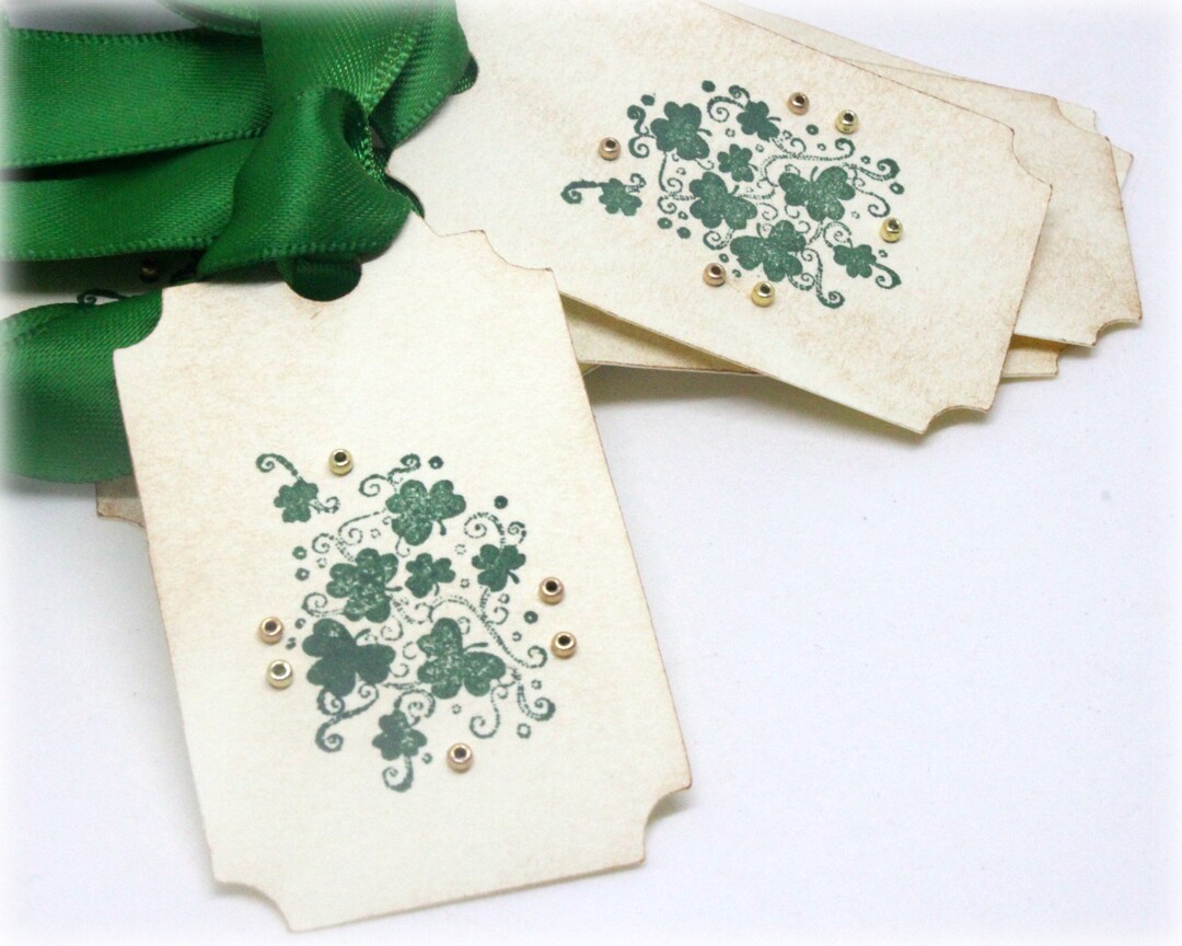St Patrick's Day Gift Tags double Layered Shamrock Labels Clovers ...