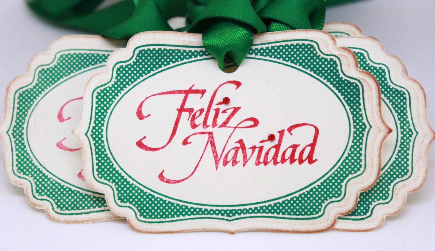 Christmas Tags doubled Layered Feliz Navidad Tags - Etsy