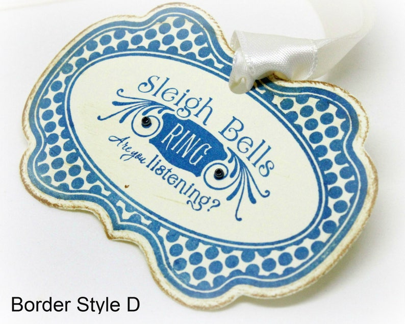 Christmas Gift Tags (doubled Layered) - Sleigh Bells - Vintage Winter ...
