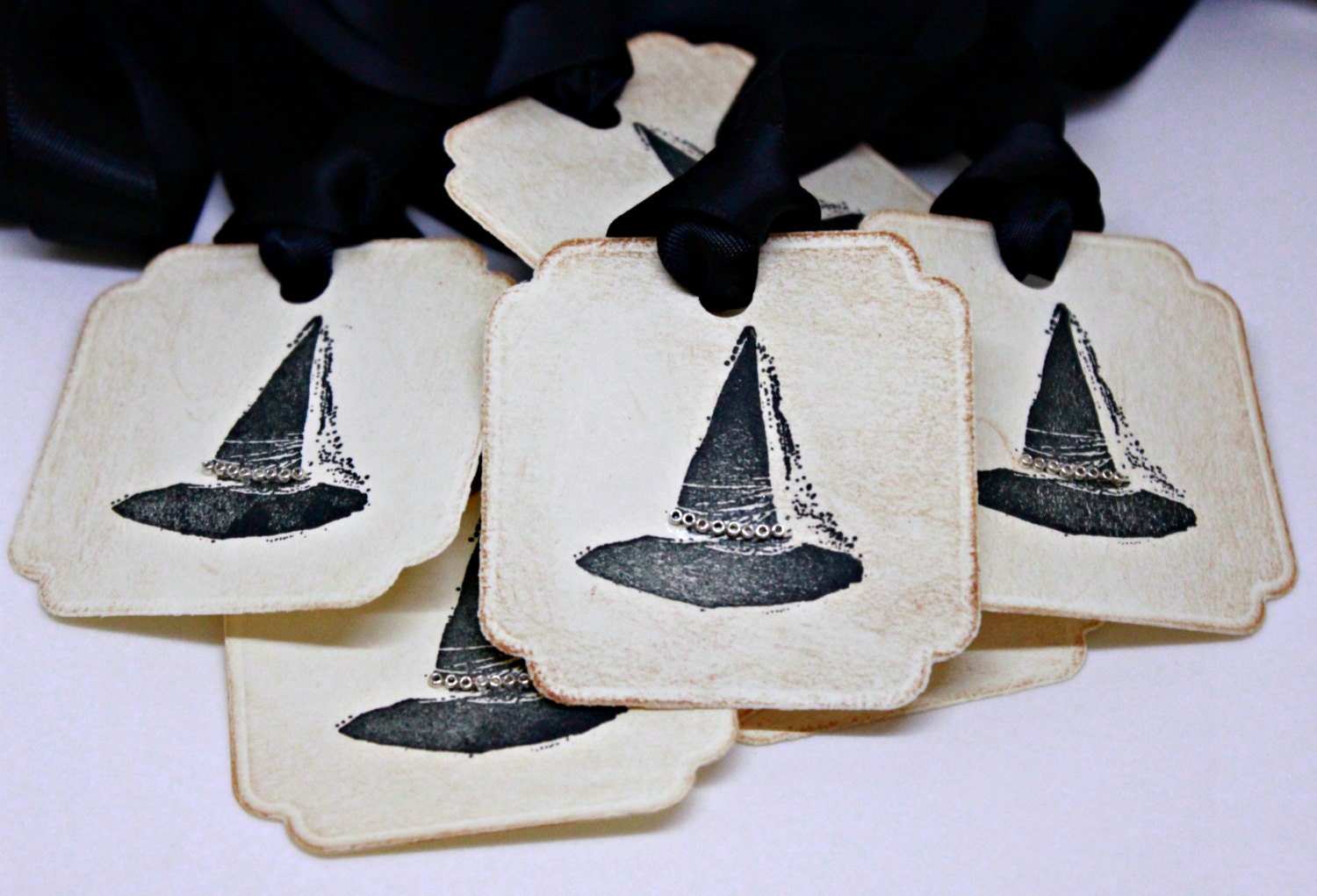 Halloween Gift Tags double Layered Witch Hat Tags Vintage Inspired ...