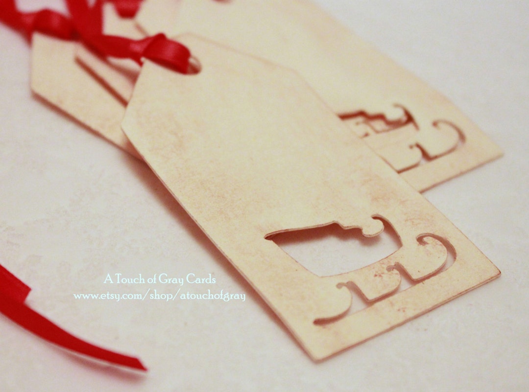 Christmas Tags (double Layered) - Santa's Sleigh Tags - Cut-out Tags ...