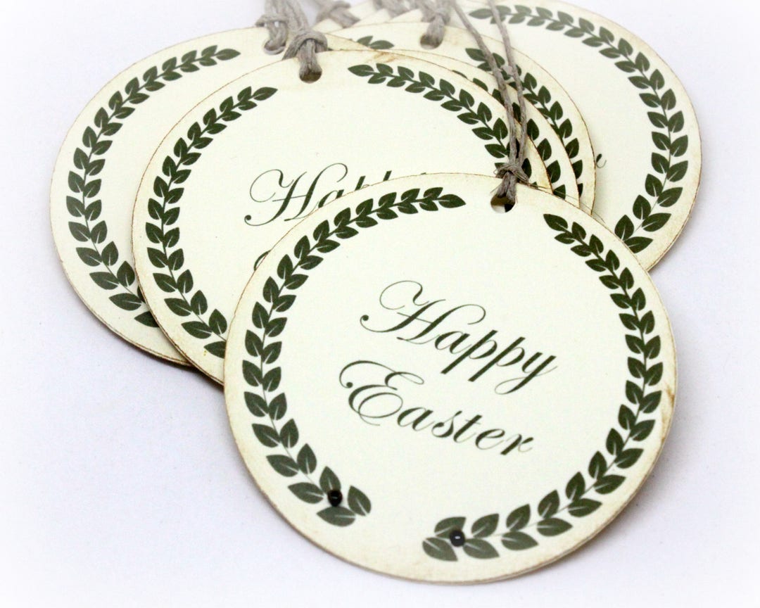 Easter Gift Tags (double Layered) - Handmade Happy Easter Vintage Style ...