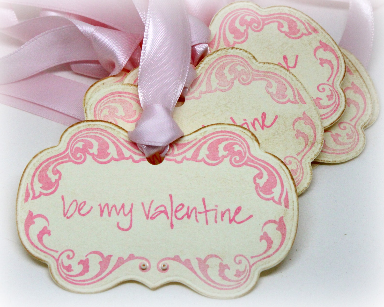 Valentine's Day Tags (double Layered) - Be My Valentine - Handmade ...