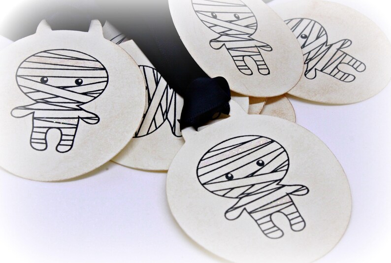 Halloween Gift Tags double Layered Mummy Tags Mummy Gift Tag Monster ...