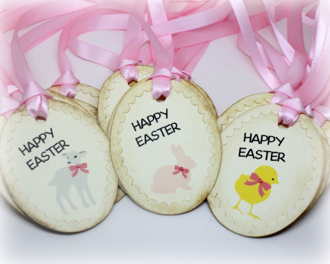 Easter Gift Tags (triple Layered) - Farm Animal Labels - Lamb - Rabbit ...