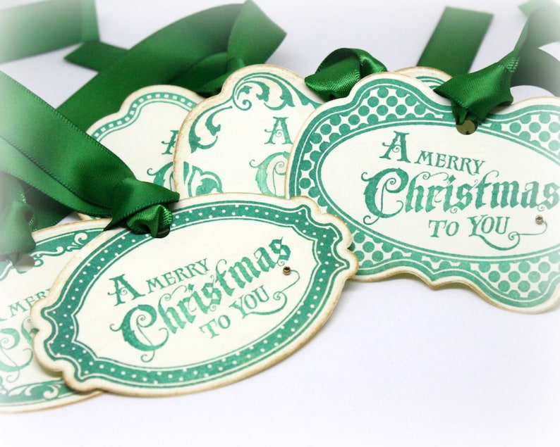 Christmas Gift Tags doubled Layered A Merry Christmas to You Vintage ...