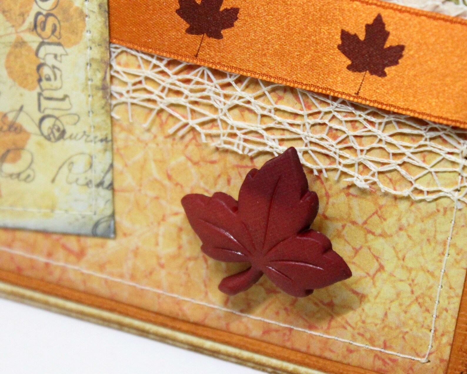 Handmade Thanksgiving Card - Rustic Fall Leaf Card - Blank Card ...