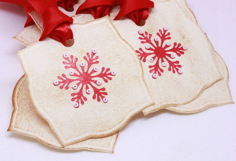 Christmas Tags (double Layered) - Nordic Snowflake Gift Tags - Handmade ...