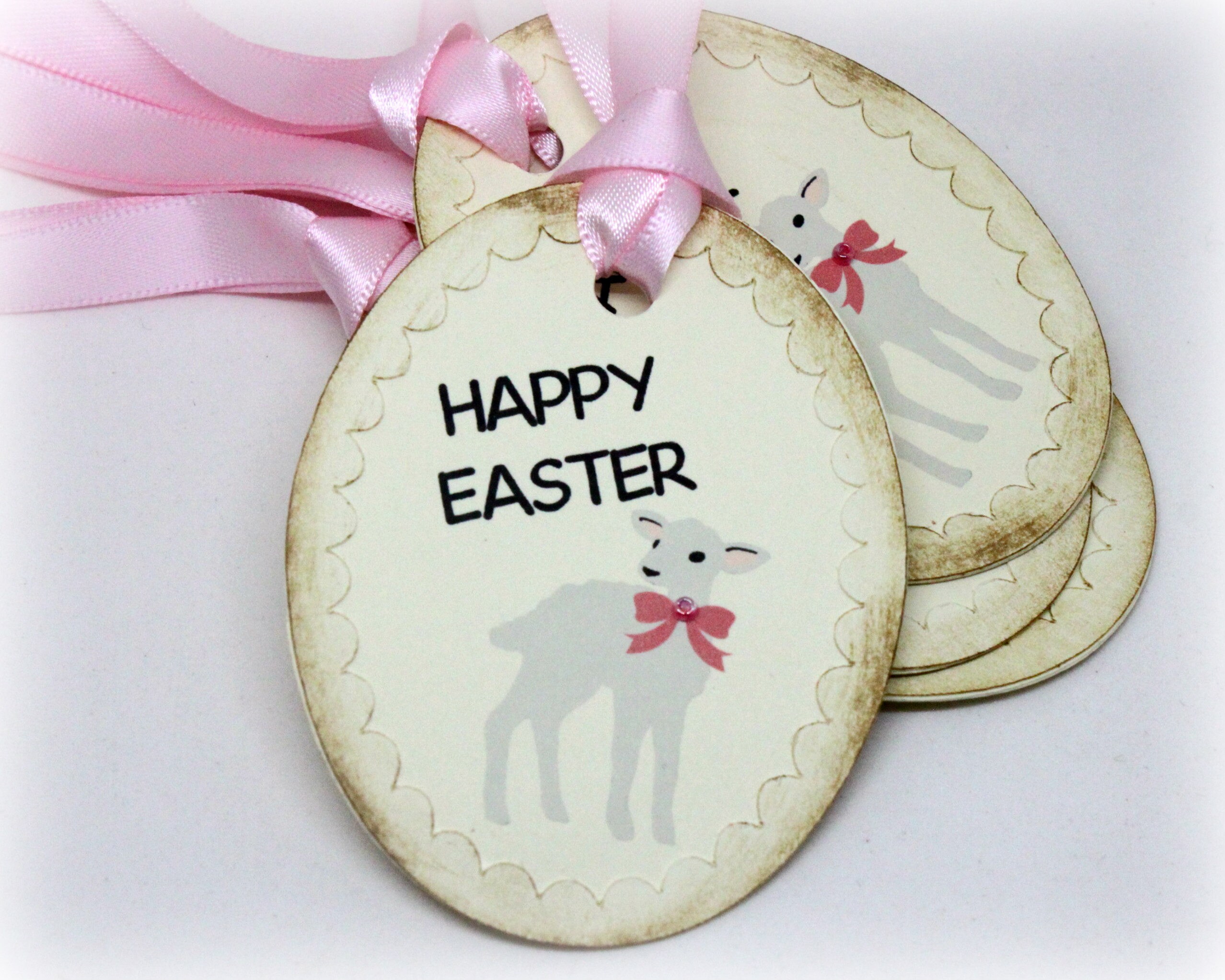 Easter Gift Tags (triple Layered) - Farm Animal Labels - Lamb - Rabbit ...