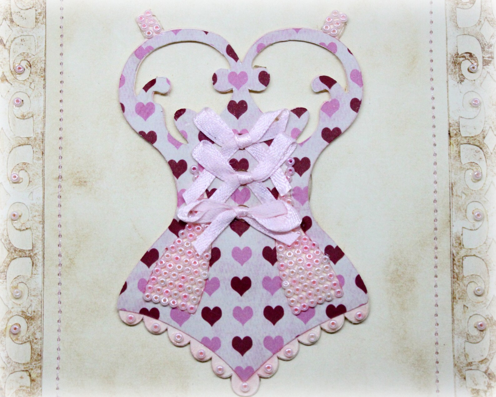 Valentine's Day Card Pink Corset Greeting Card - Etsy