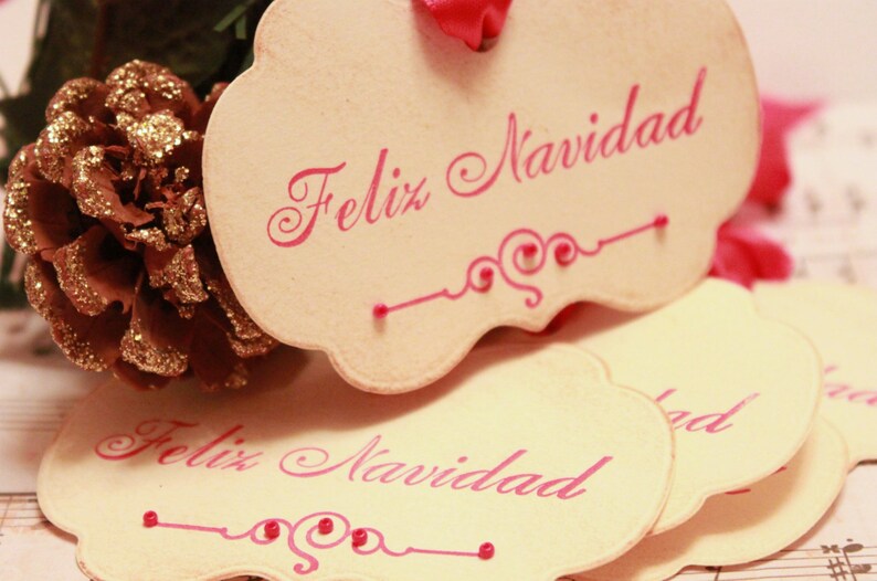 Christmas Tags (doubled Layered) - Feliz Navidad Tags - Handmade ...