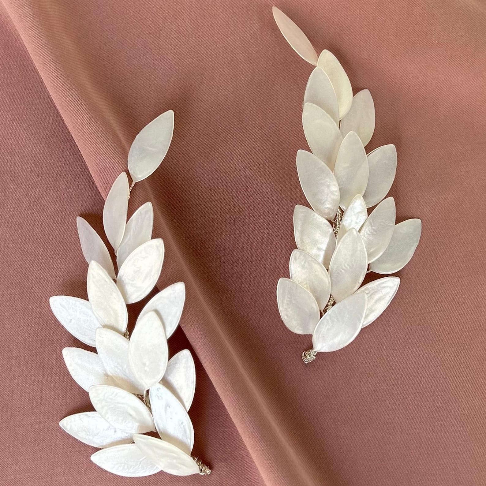 Bridal Hair Vine, Swan & Angel Wing Headpiece Set With Resin Leaves - Etsy
