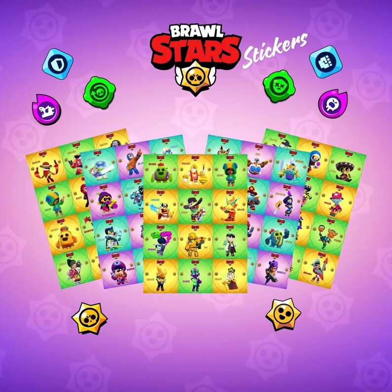 Brawl Stars Themed Printable Character Sticker Set | High-quality CMYK ...