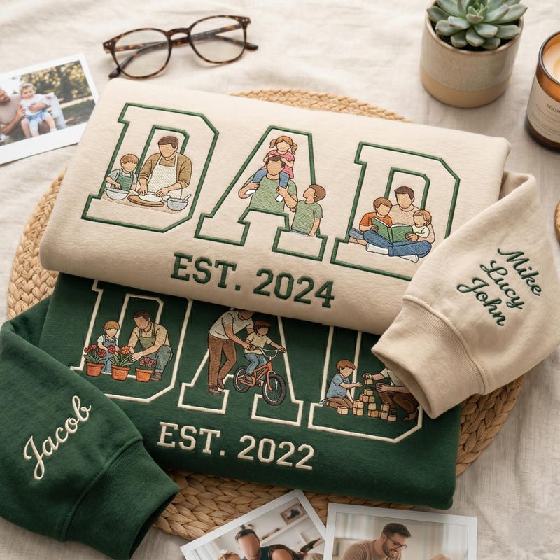 Dad With Name on Sleeve - Etsy